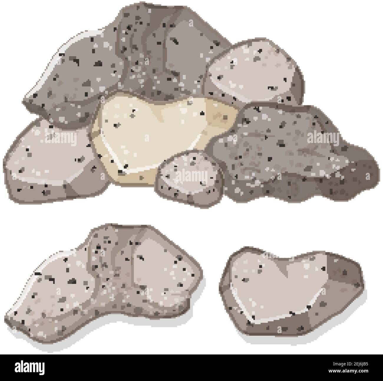 Group of granite stones on white background illustration Stock Vector ...