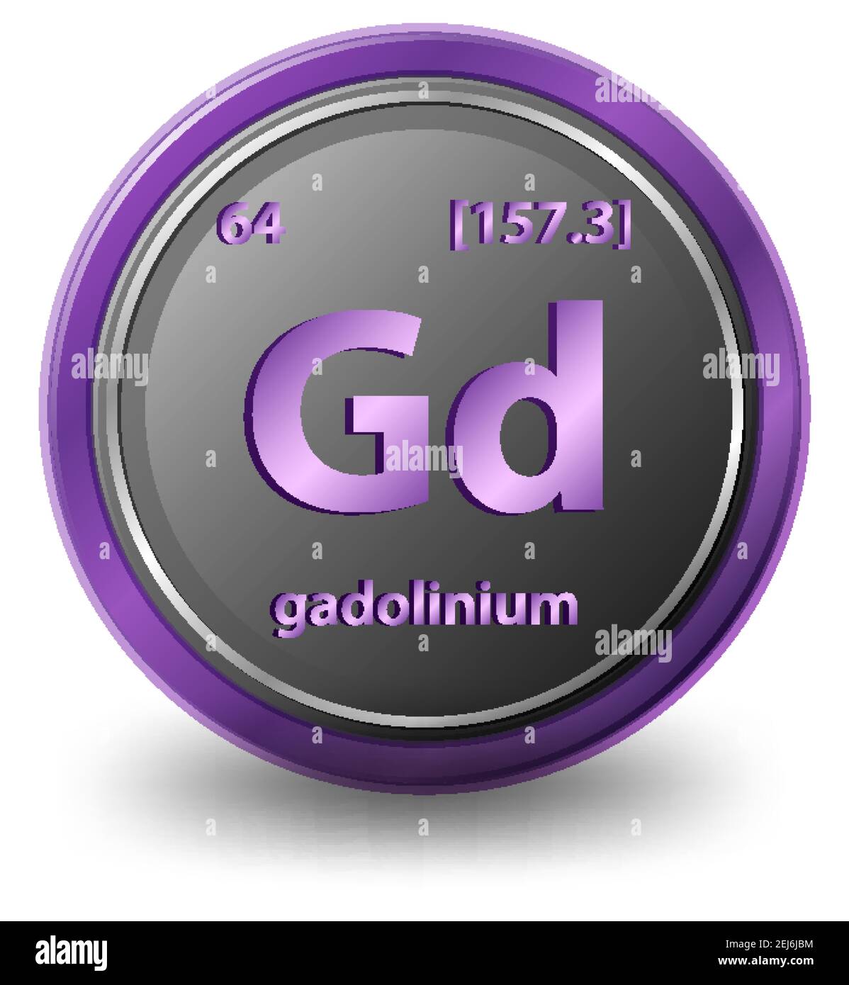 Gadolinium chemical element. Chemical symbol with atomic number and ...