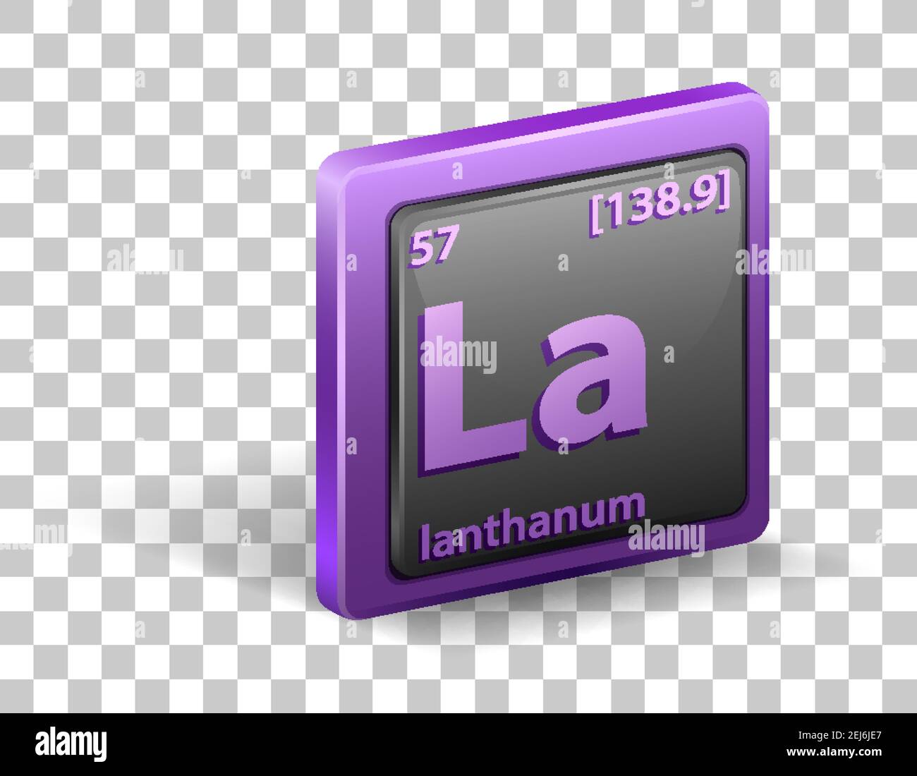 Lanthanum chemical element. Chemical symbol with atomic number and ...