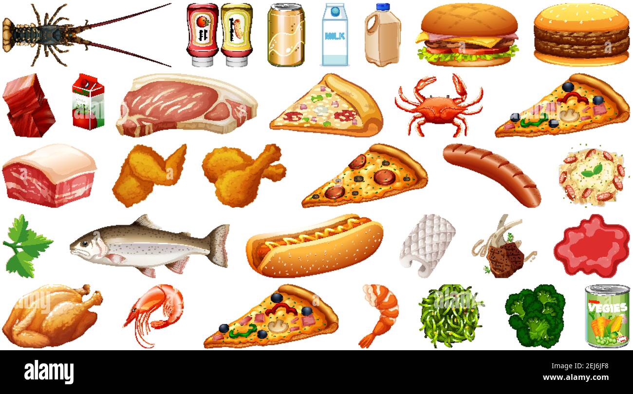 Set of food isolated illustration Stock Vector Image & Art - Alamy