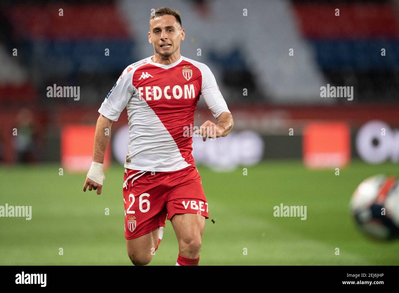 Paris, France. 22nd Feb, 2021. Ruben Aguilar of AS Monaco in action ...