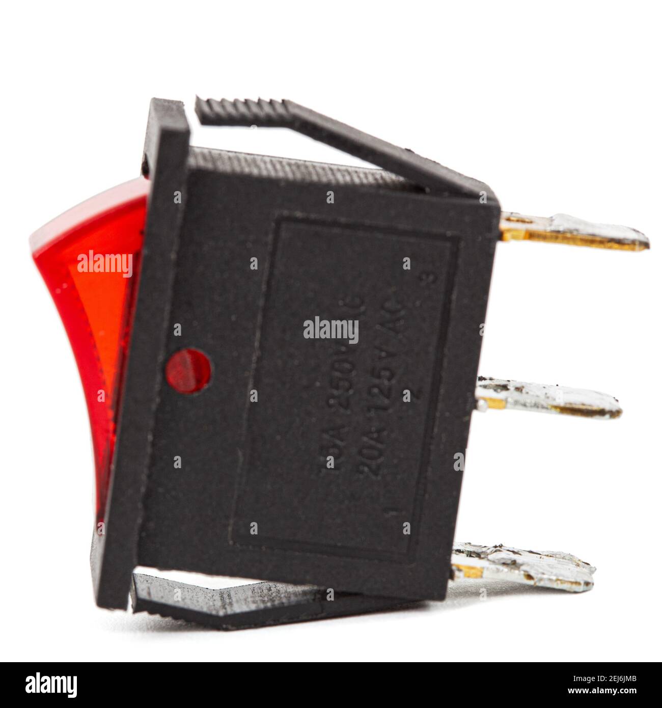 Red power switche, isolated on white background Stock Photo - Alamy