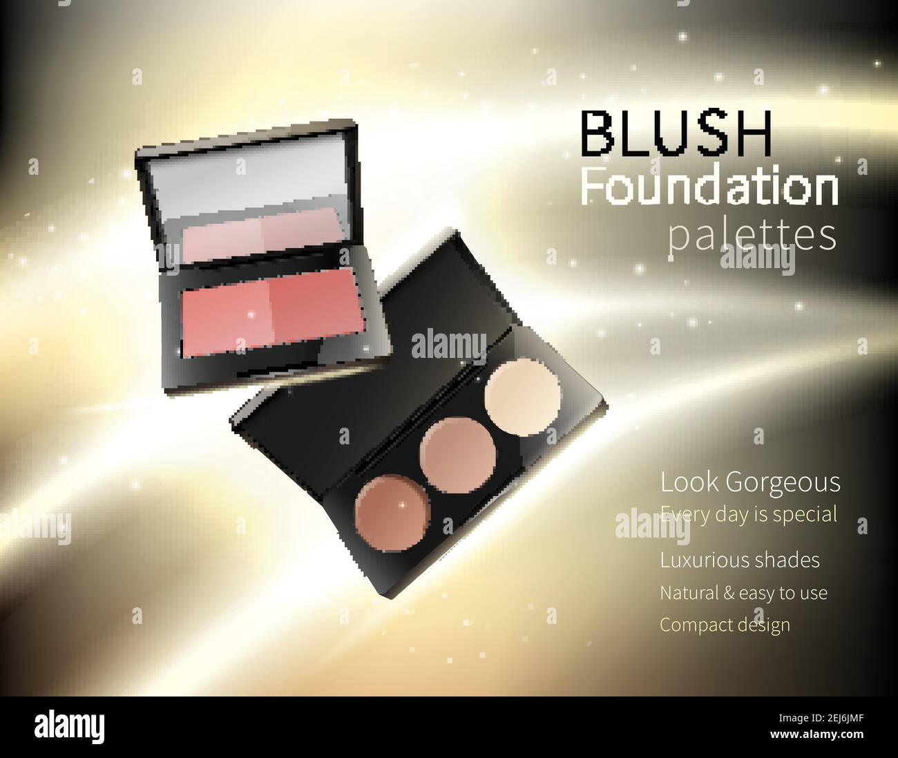 Luxury makeup cosmetics realistic advertisement poster with blush ...