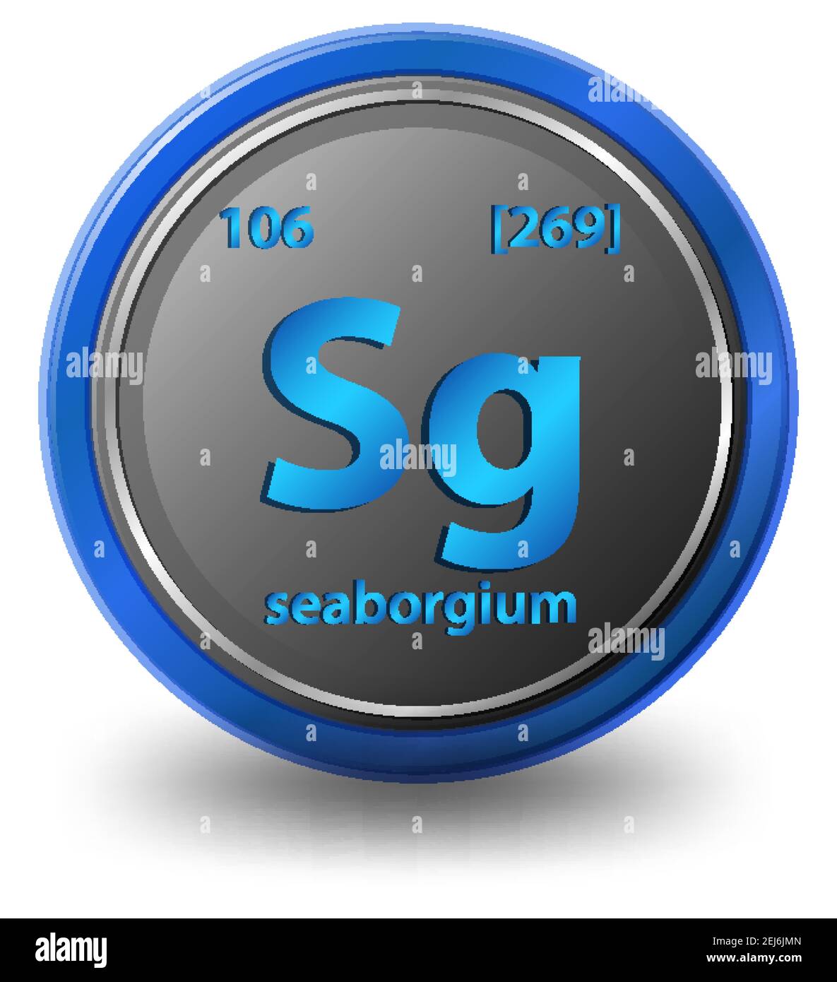 Seaborgium chemical element. Chemical symbol with atomic number and ...
