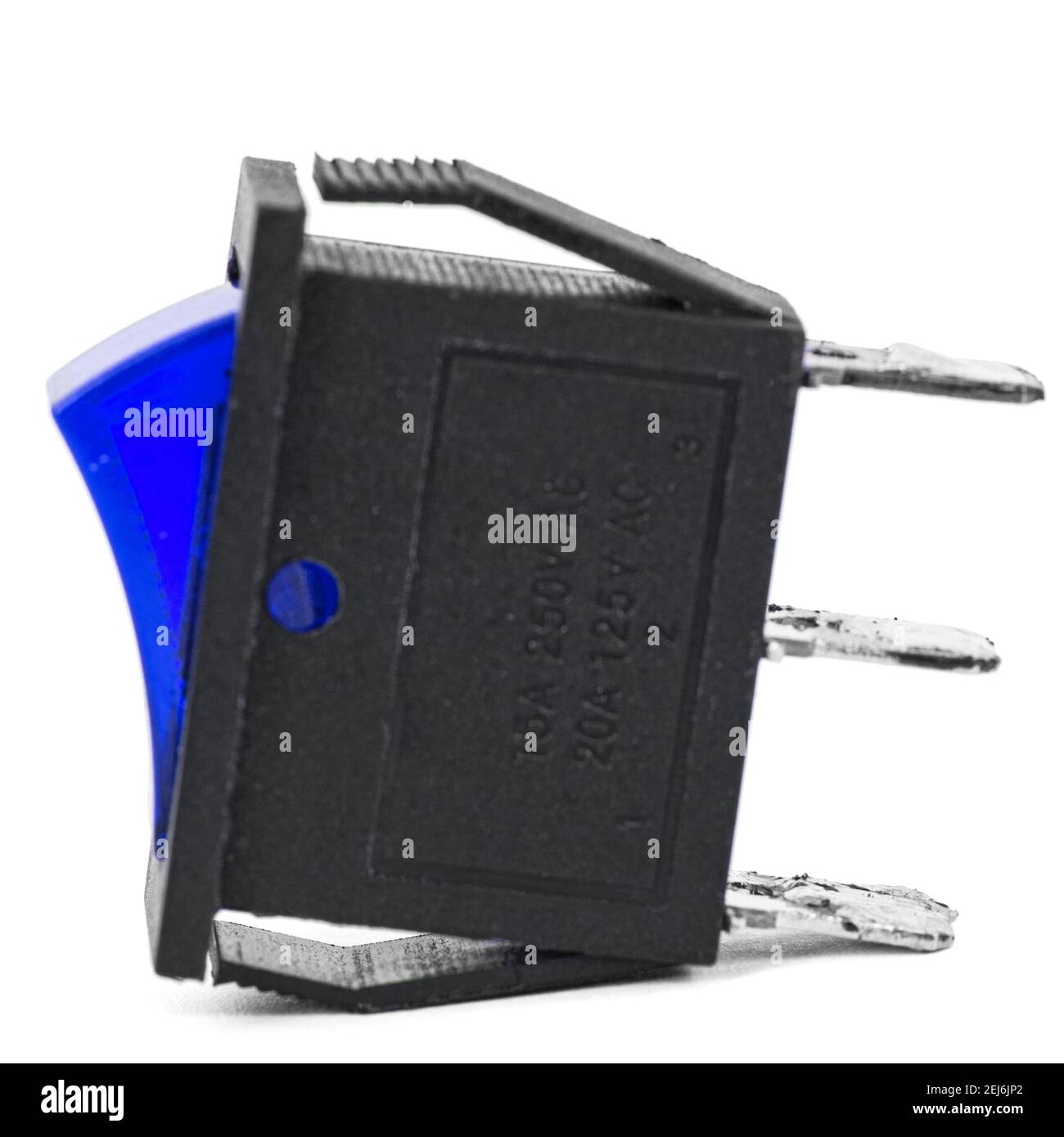 Blue power switche, isolated on white background Stock Photo - Alamy