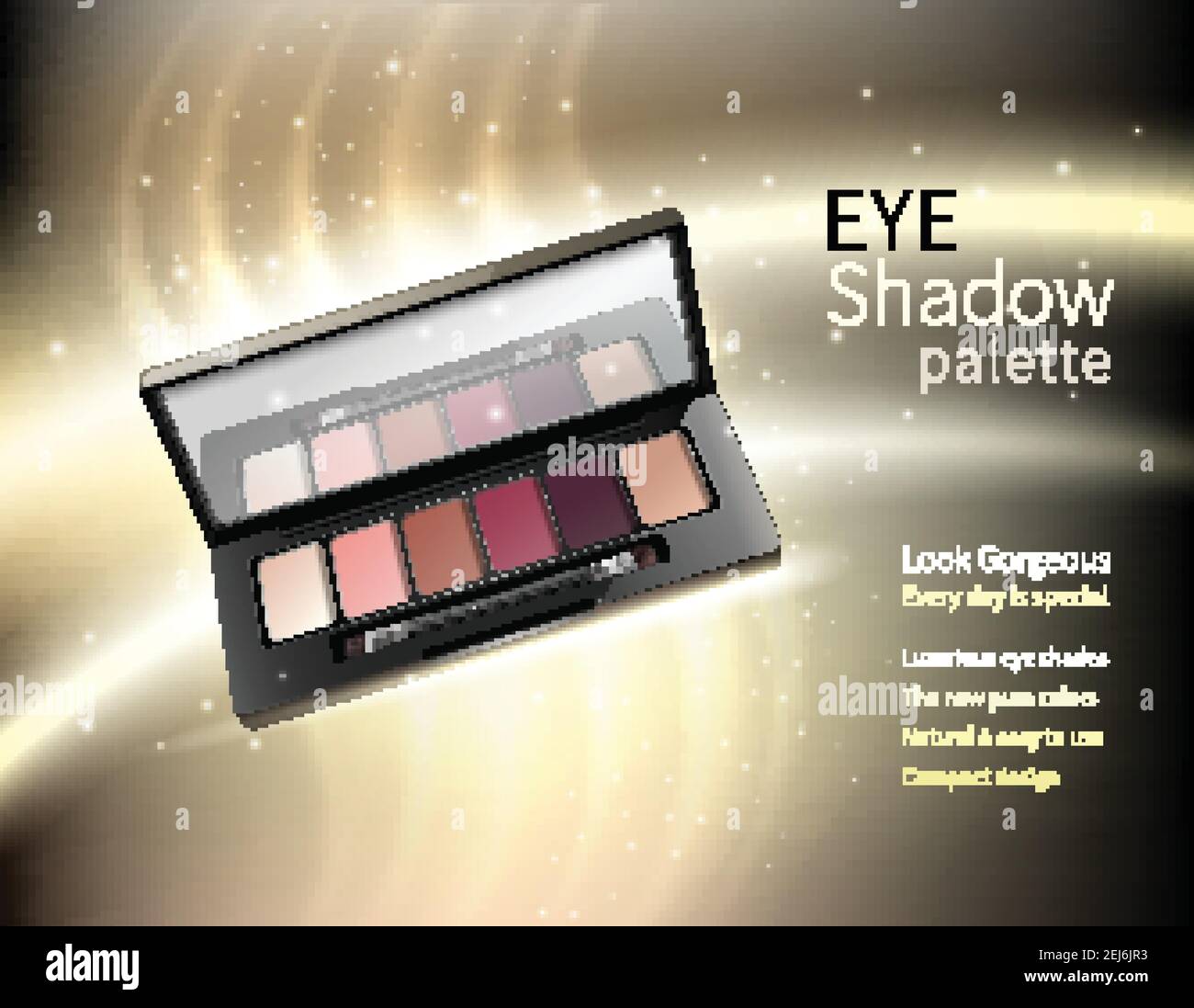 Luxury make-up cosmetics realistic advertisement poster with eye shadow ...