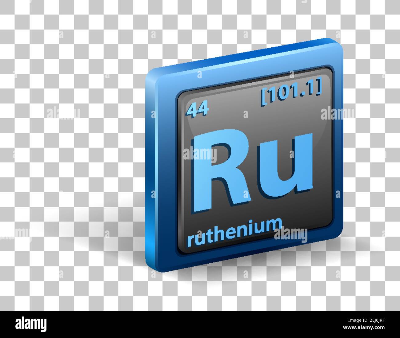 Ruthenium chemical element. Chemical symbol with atomic number and ...