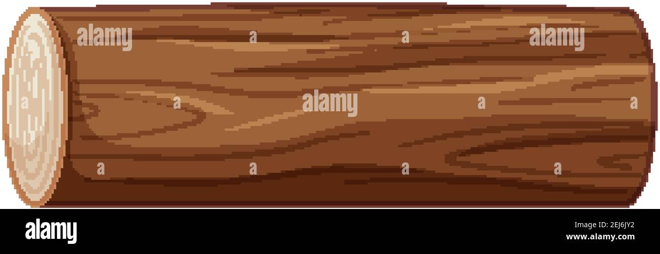 Wooden log isolated on white background illustration Stock Vector Image ...