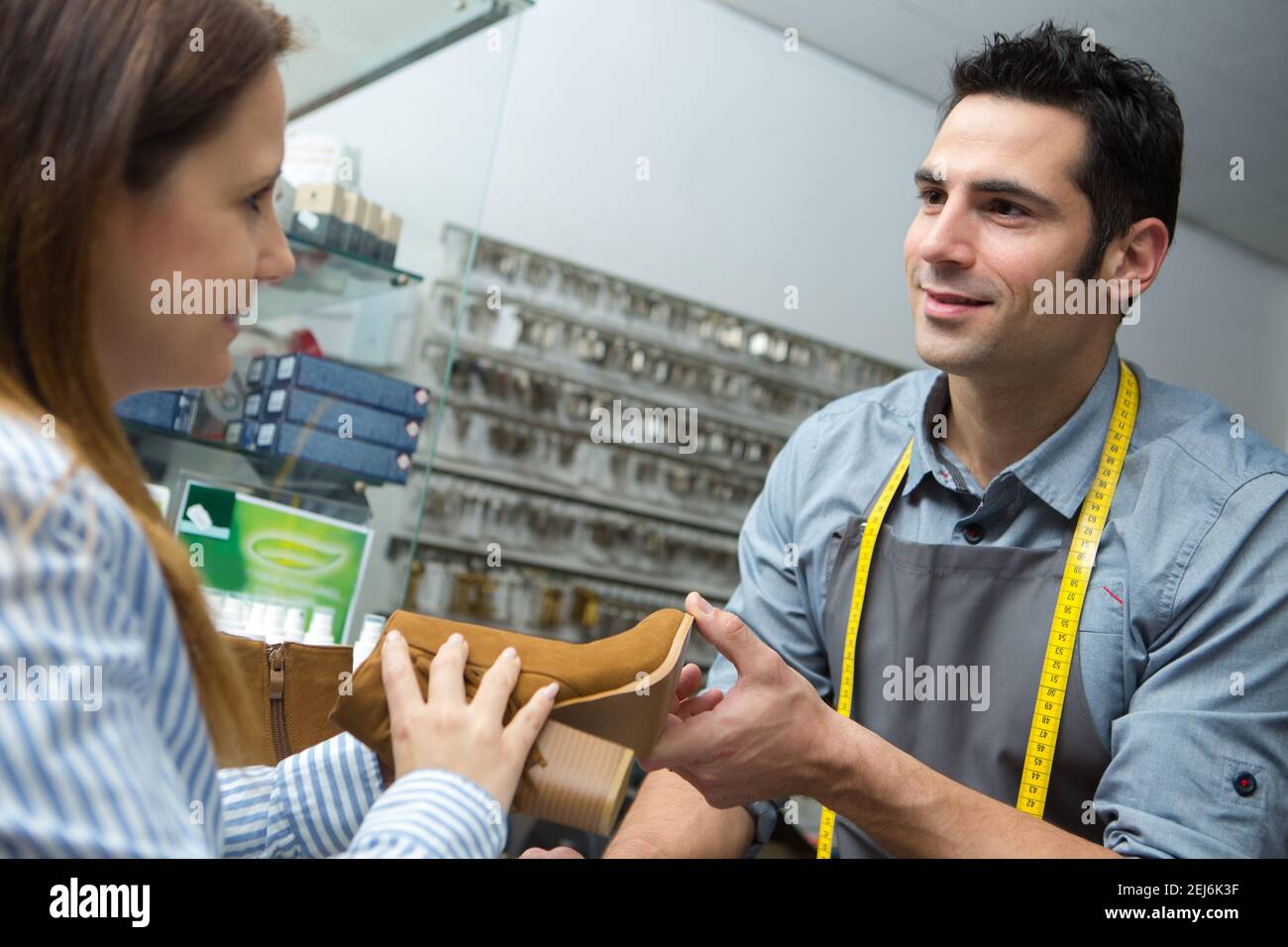 Giving shoes hi-res stock photography and images - Alamy