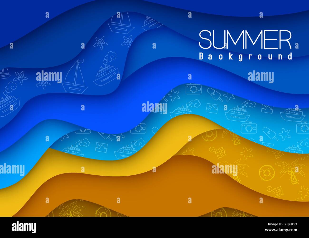 Summer vector abstract background design. Summer background text with ...