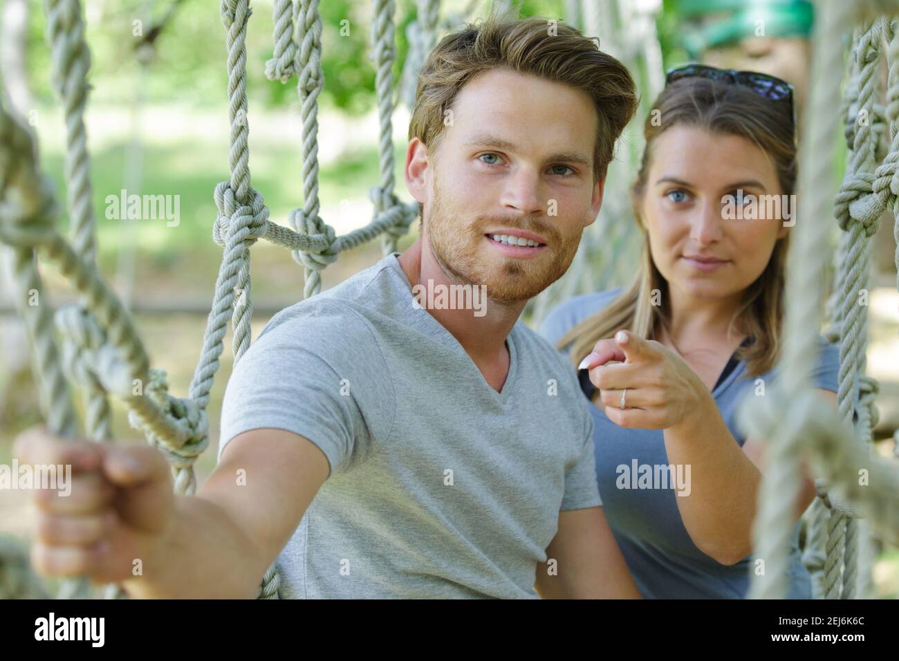 Adult ropes course hi-res stock photography and images - Alamy