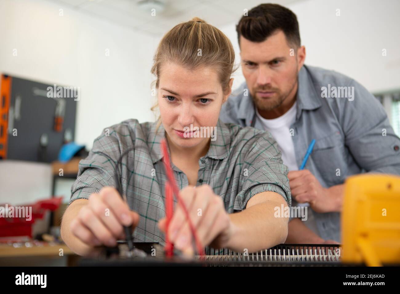 woman using power supply for the computer Stock Photo - Alamy