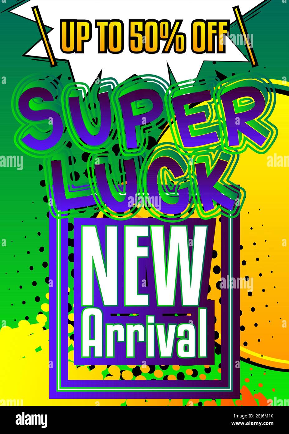 Luck related comic book style sale, discount poster, banner, template ...