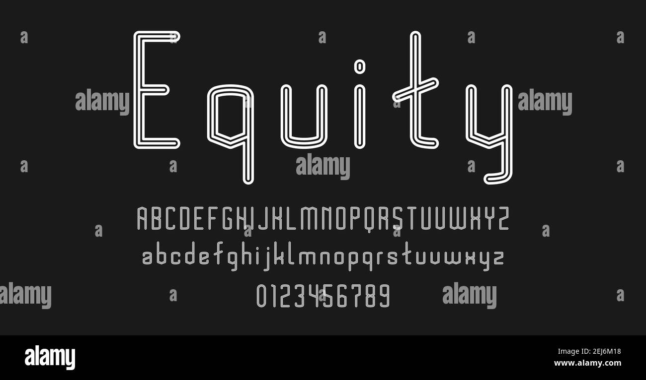 Set of alphabets font letters and numbers modern abstract design with ...