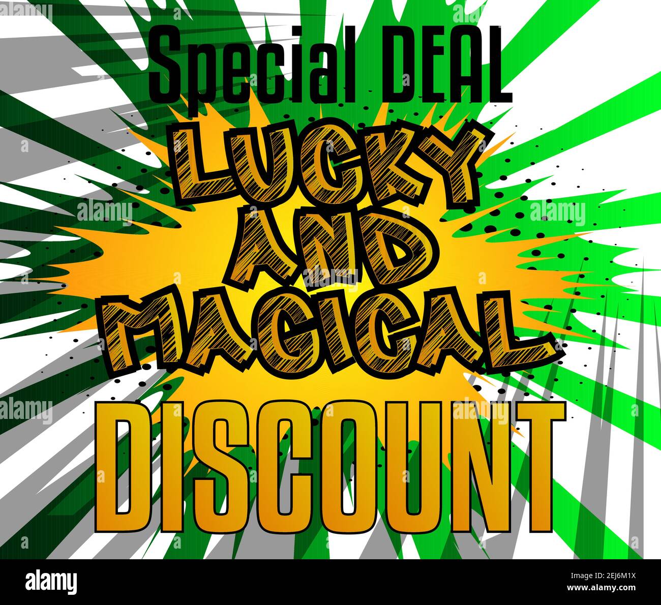 Luck related comic book style sale, discount poster, banner, template ...
