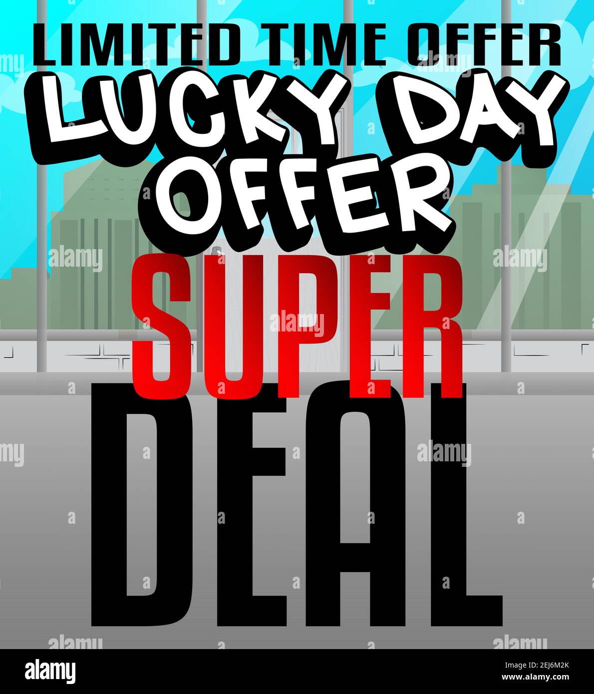 Luck related comic book style sale, discount poster, banner, template ...