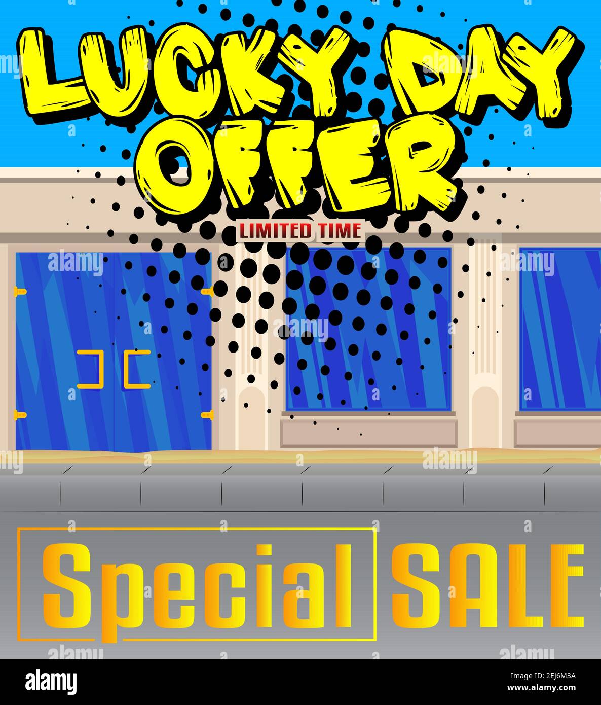 Luck related comic book style sale, discount poster, banner, template ...