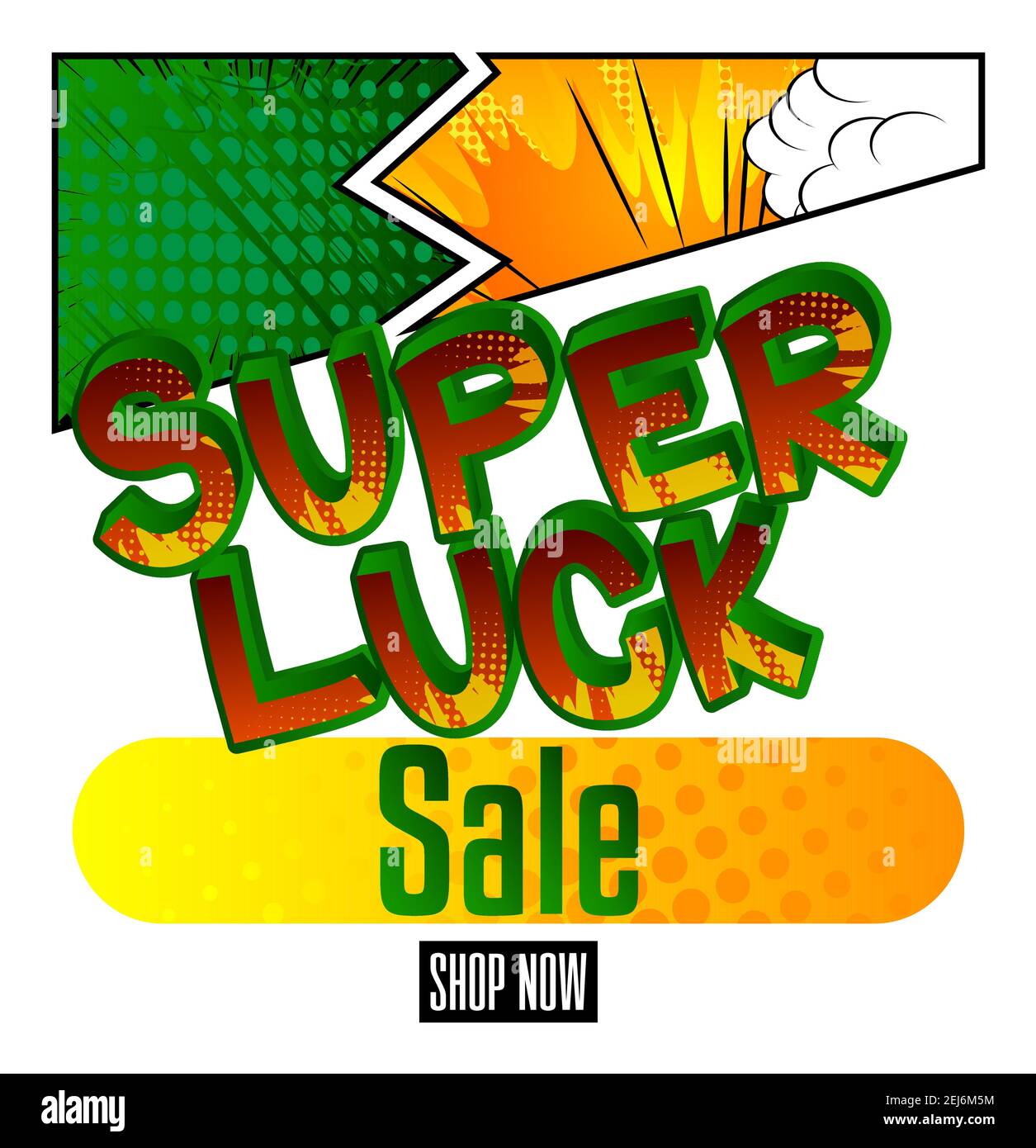 Luck related comic book style sale, discount poster, banner, template ...