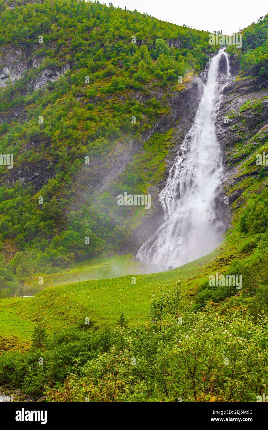Beautiful Avdalsfossen waterfall in Utladalen Øvre Årdal Norway. Most ...