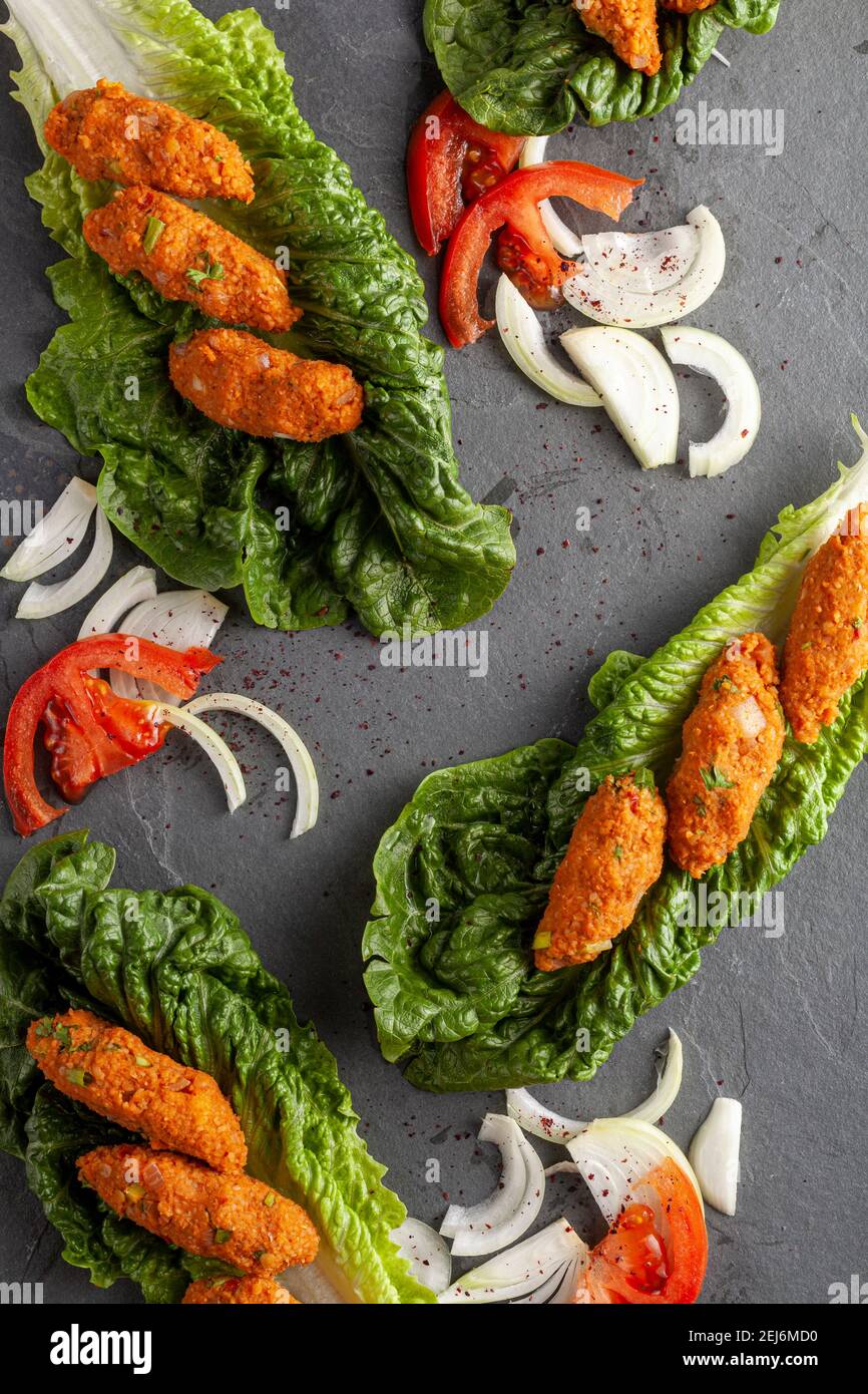 Traditional Turkish dish made with bulgur and lentils known as mercimek ...