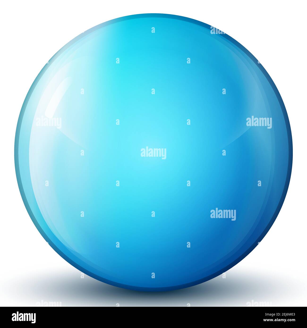 Glass blue ball or precious pearl. Glossy realistic ball, 3D abstract ...