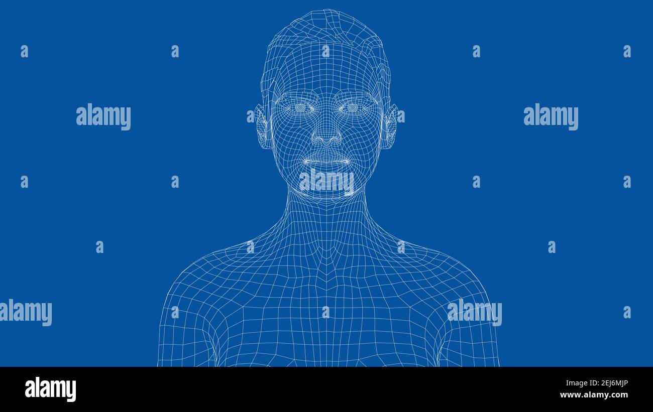 Wireframe portrait of a young beautiful girl Stock Vector Image & Art ...