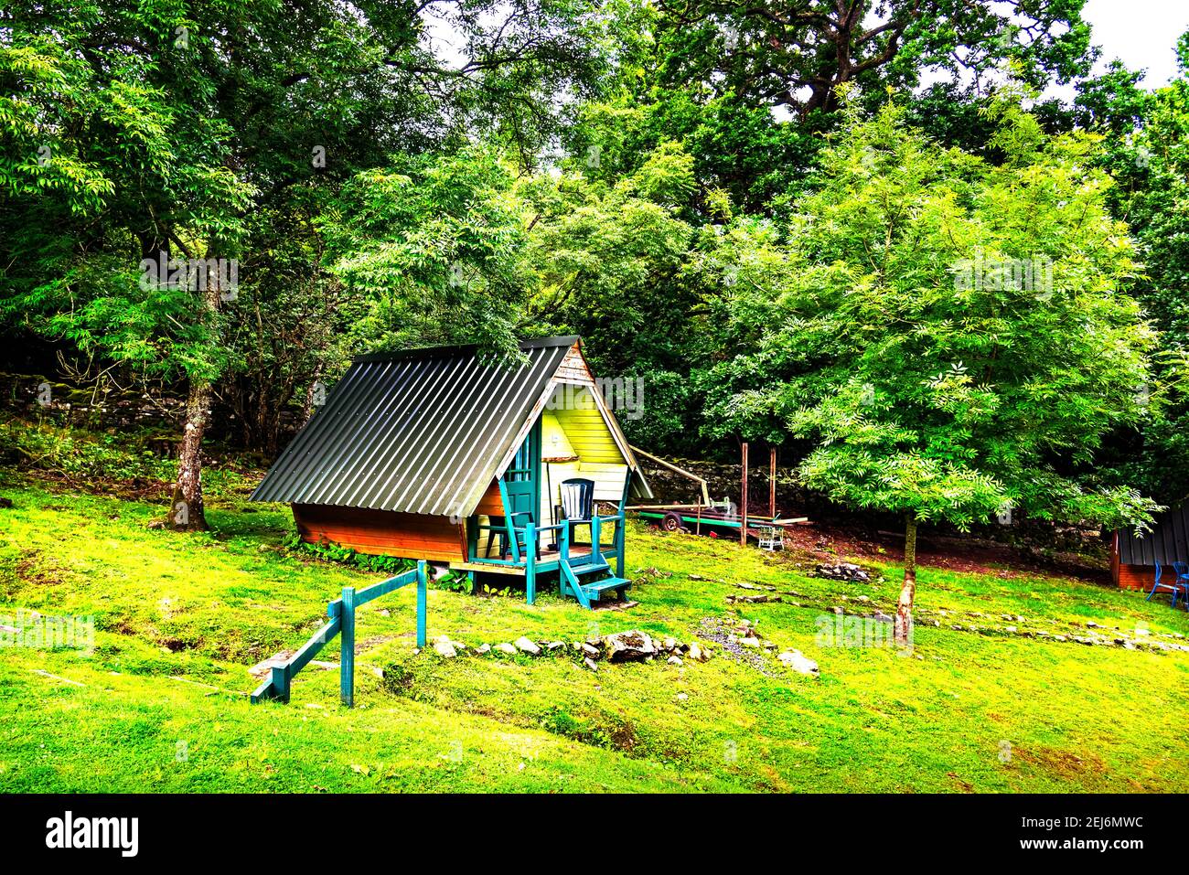 Camping Hut - colours Stock Photo - Alamy