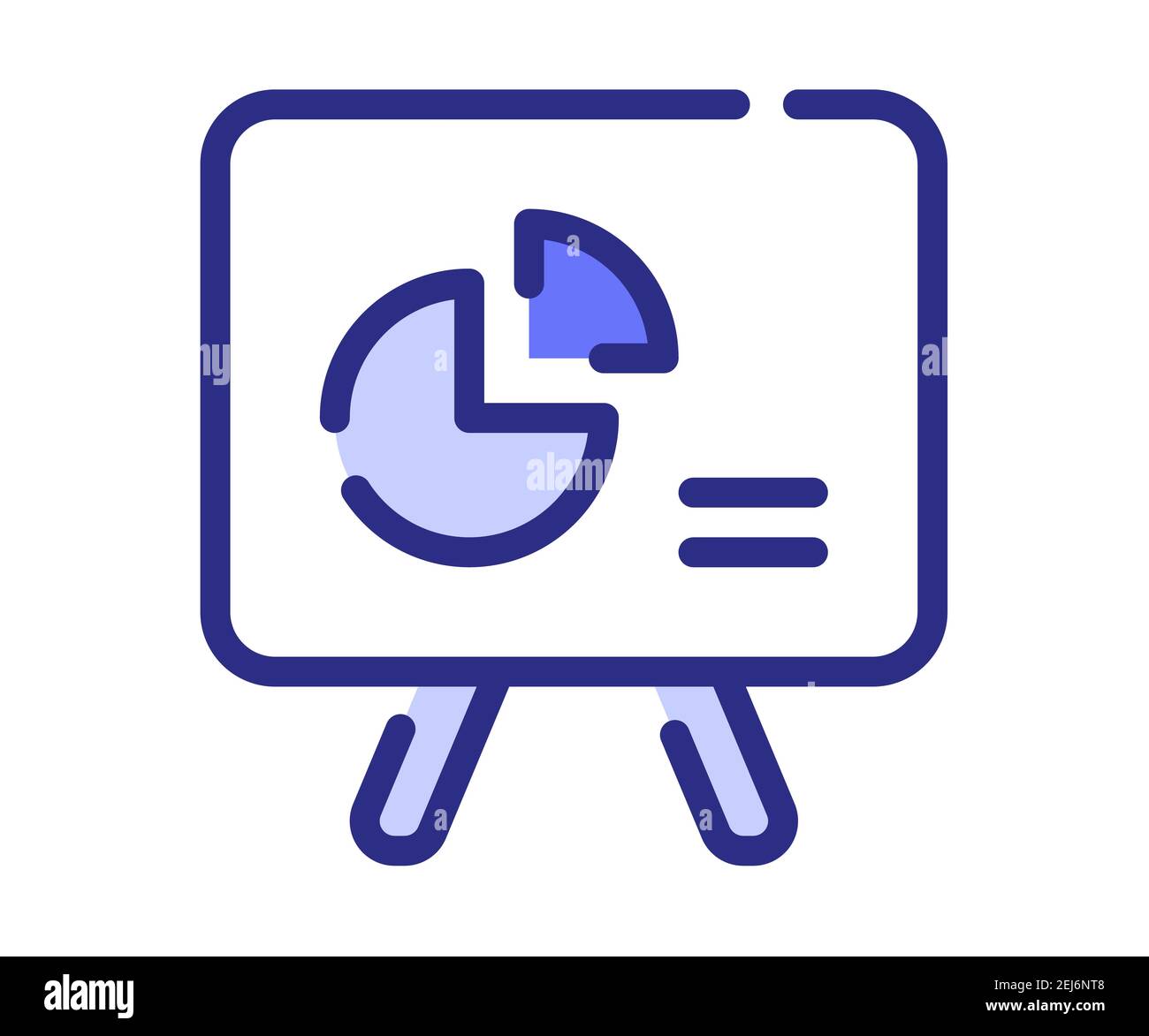 presentation display chart single isolated icon with dash or dashed line style vector design ...