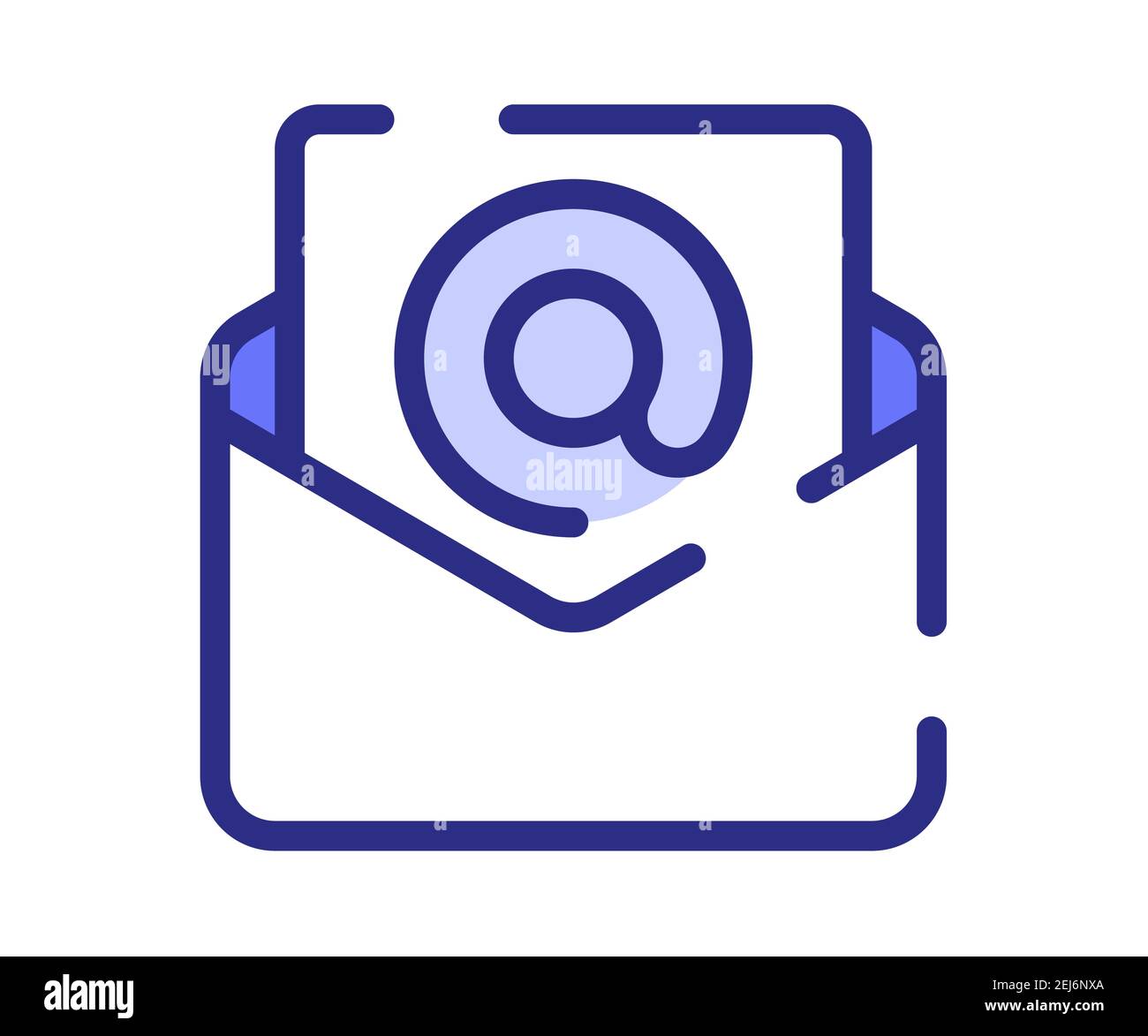 email envelope letter single isolated icon with dash or dashed line style vector design ...