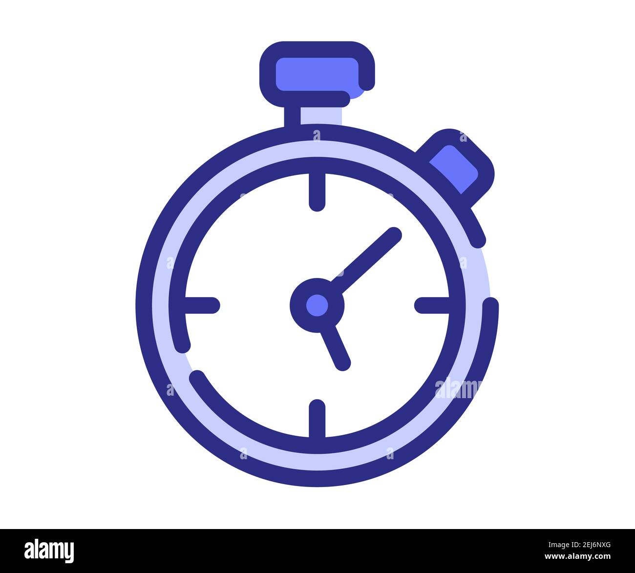 stop watch timer counter single isolated icon with dash or dashed line ...