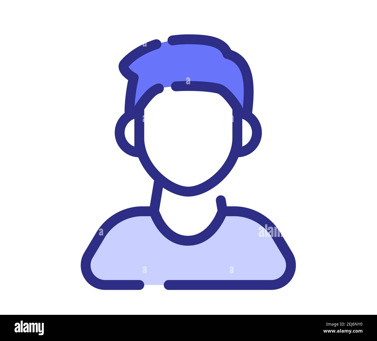 person man user single isolated icon with dash or dashed line style ...
