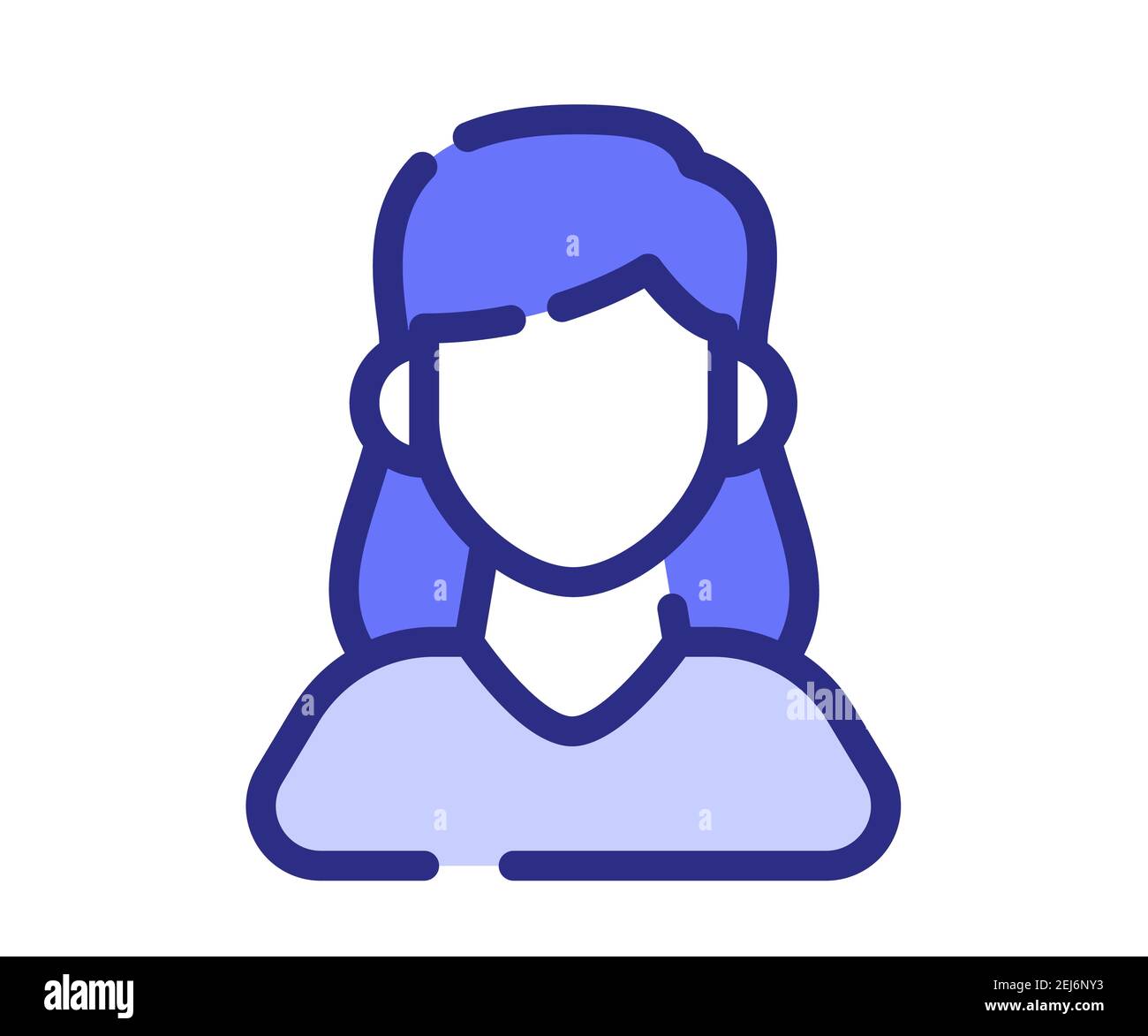 person woman user single isolated icon with dash or dashed line style ...