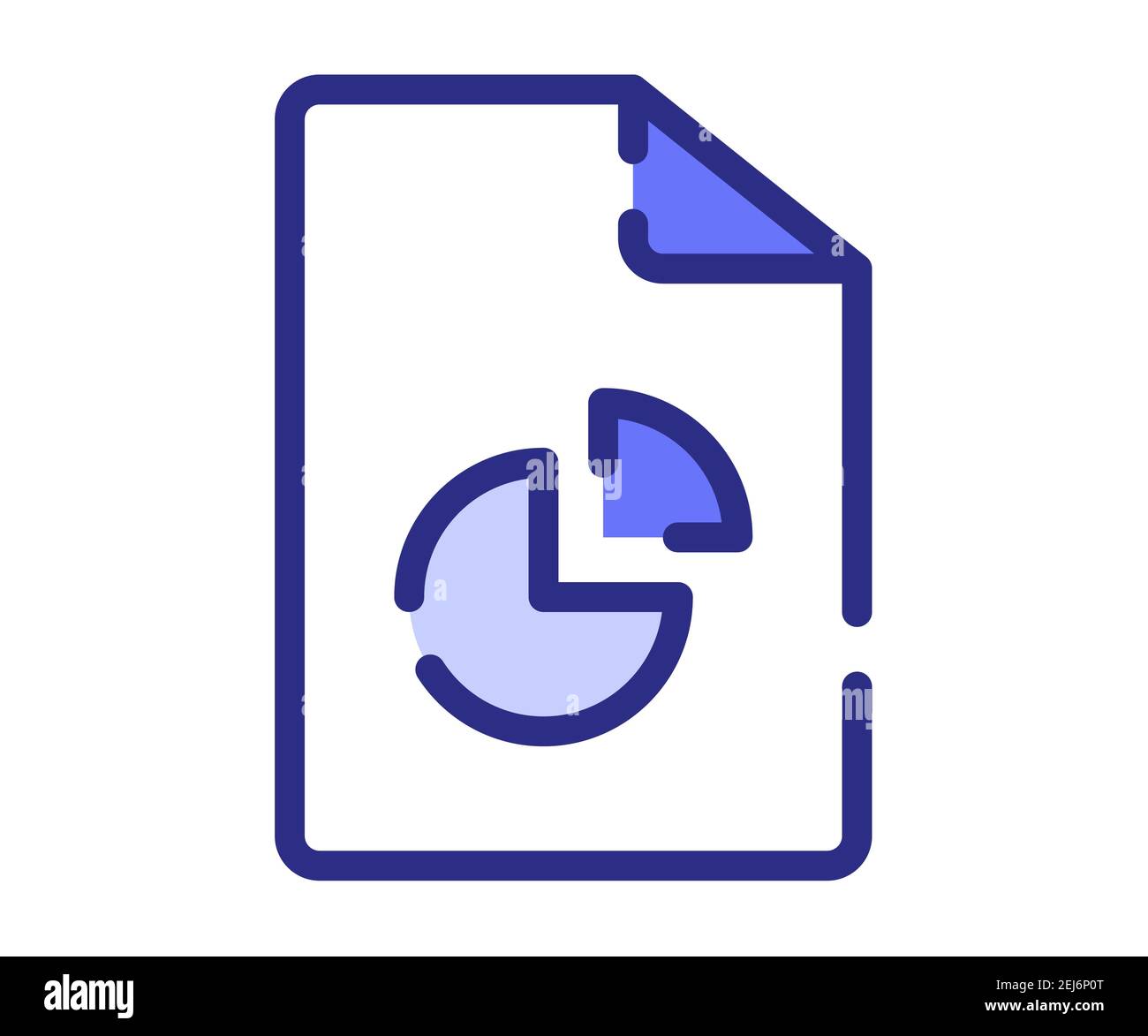 pie chart report document single isolated icon with dash or dashed line style vector design ...