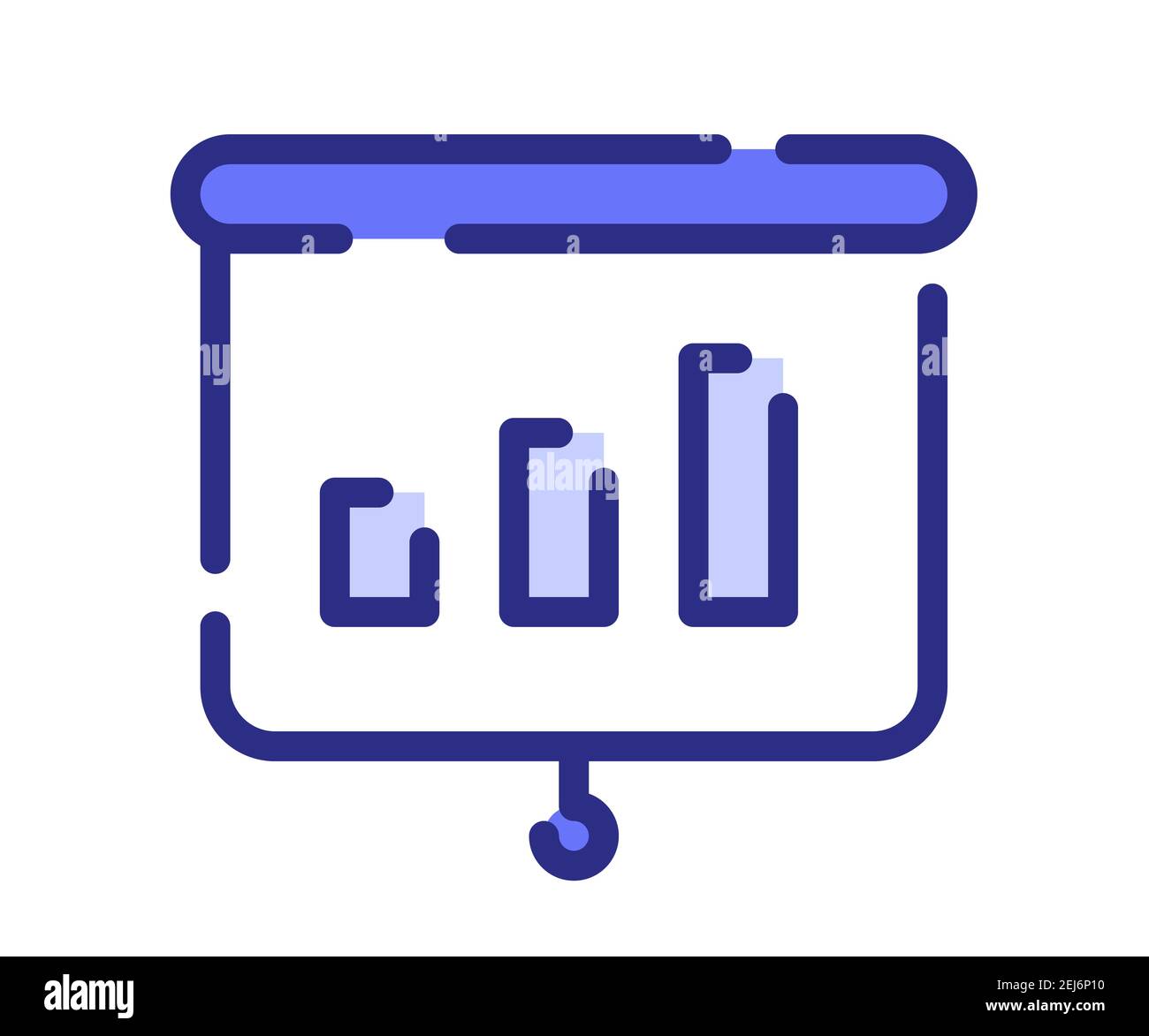 meeting presentation bar chart single isolated icon with dash or dashed ...