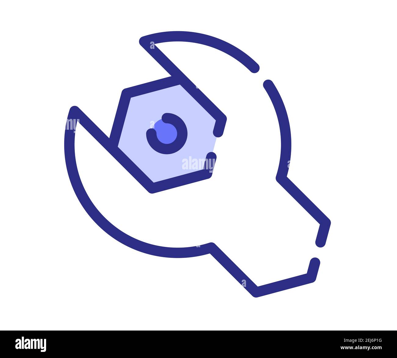 gear setting configuration single isolated icon with dash or dashed ...