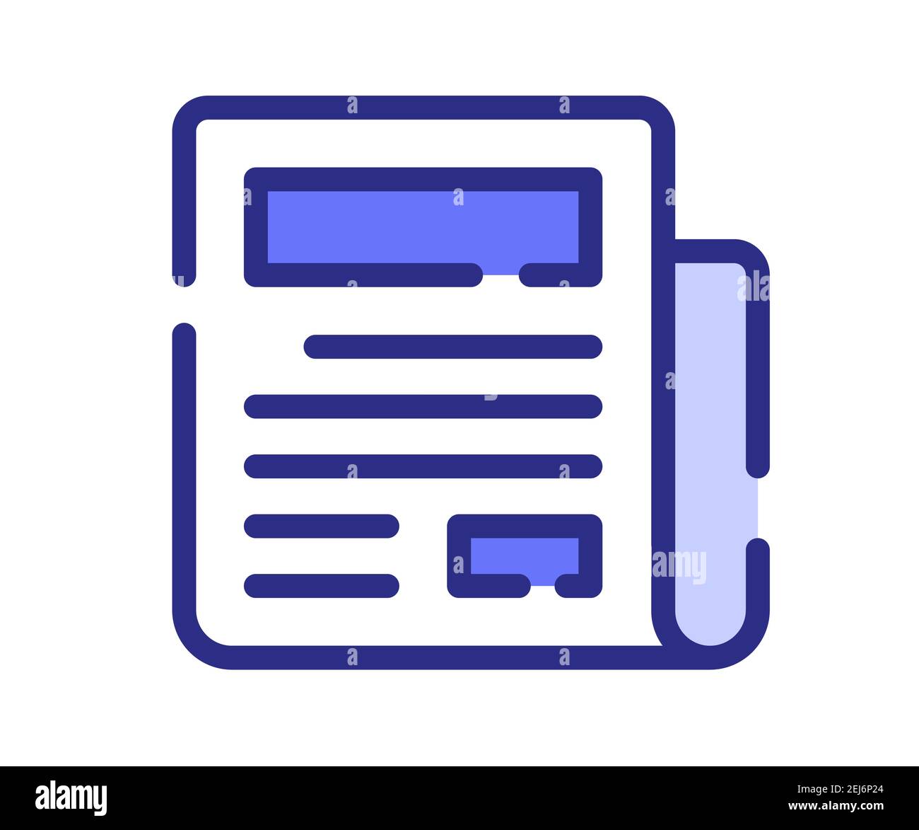 newspaper magazine headline single isolated icon with dash or dashed line style vector design ...