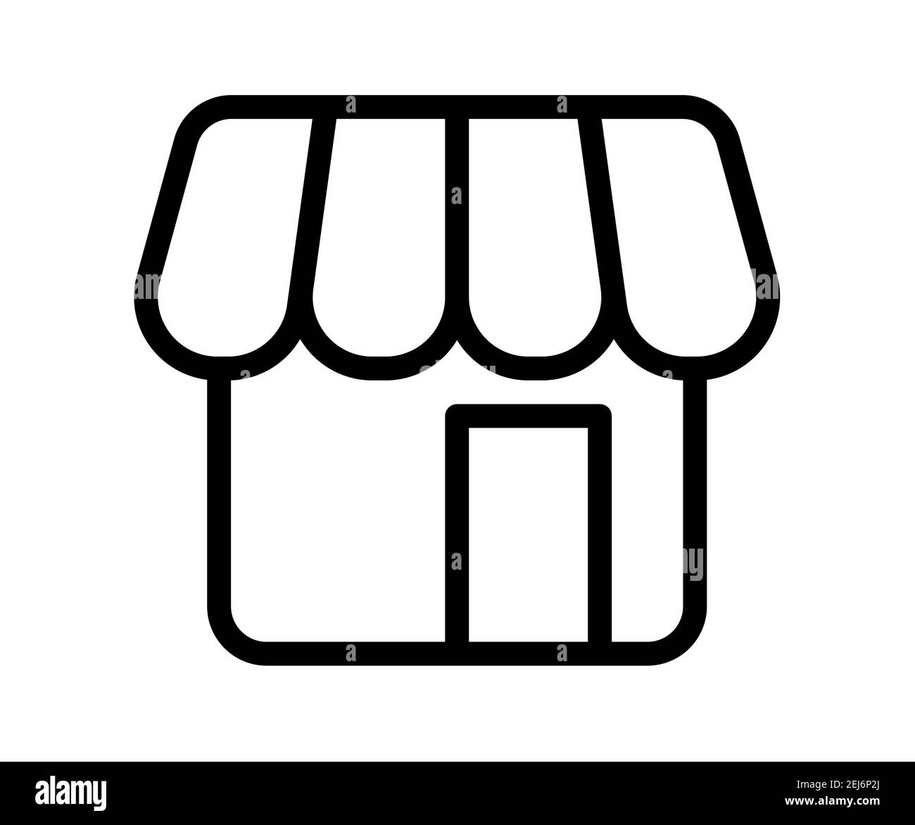 market store shop single isolated icon with outline line style vector ...
