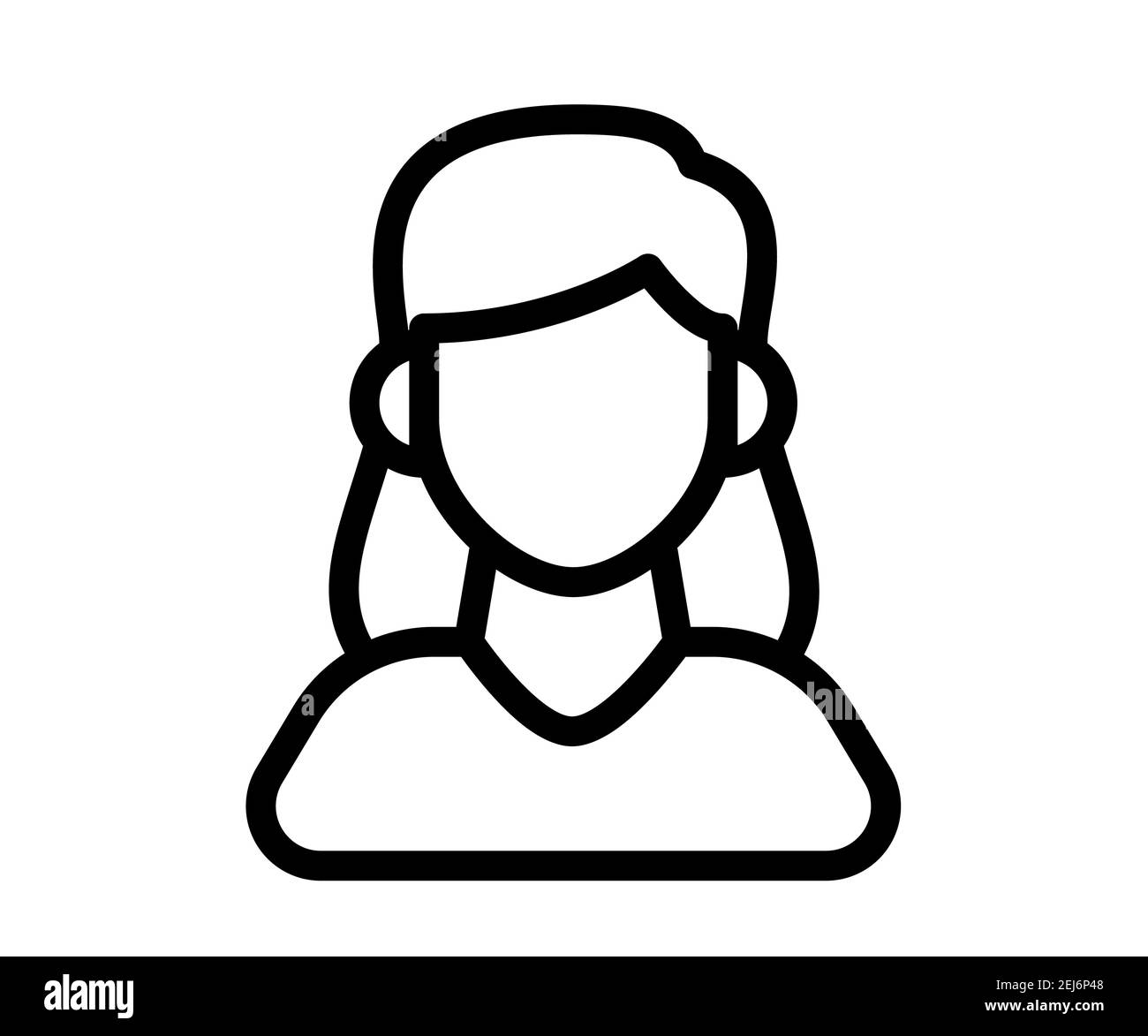 person woman user single isolated icon with outline line style vector ...