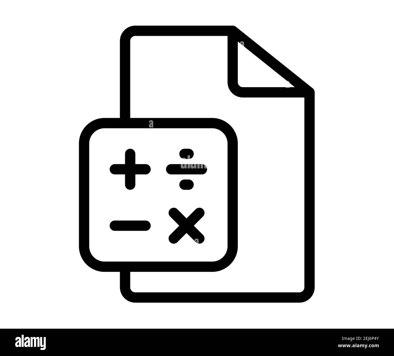 calculate paper report single isolated icon with outline line style ...