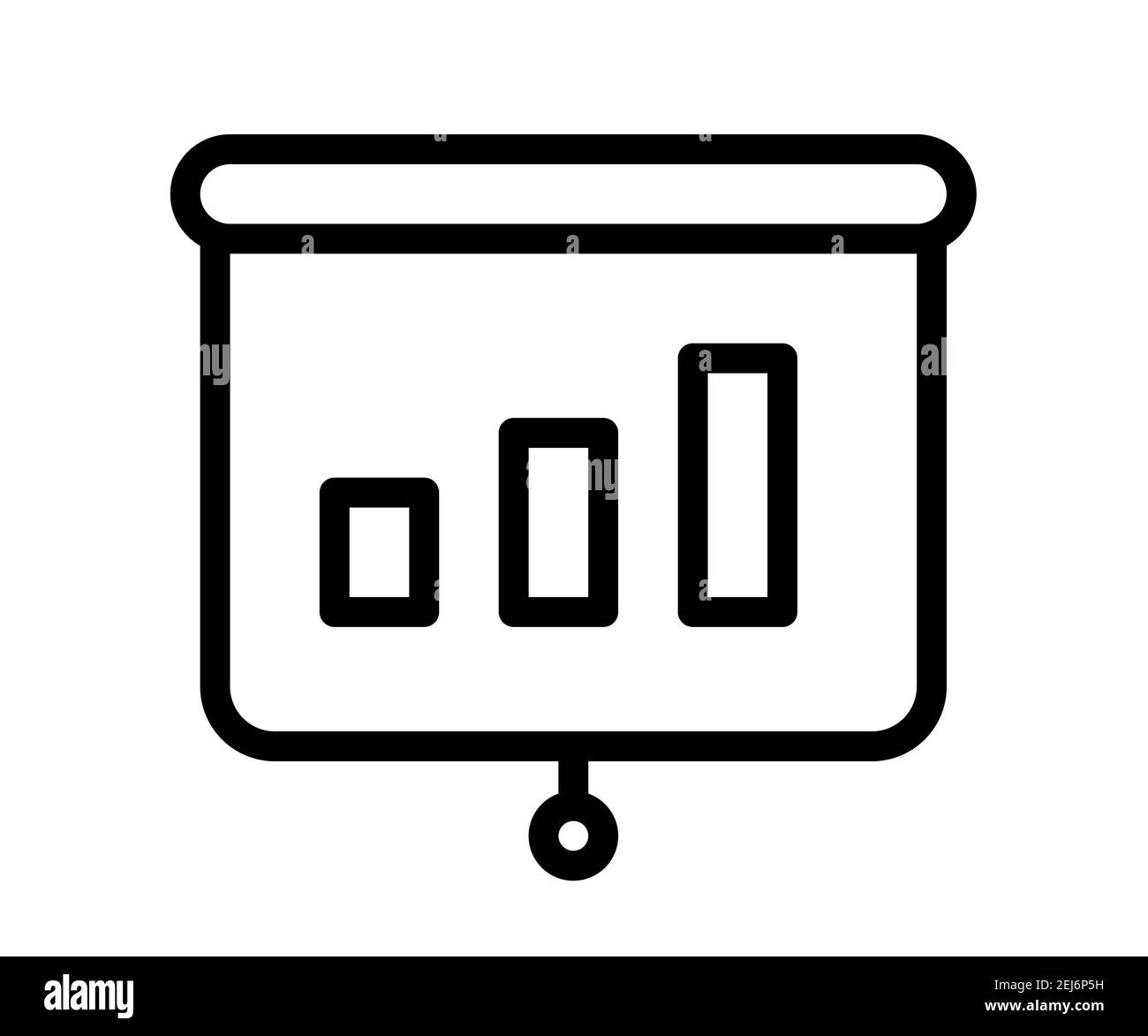 meeting presentation bar chart single isolated icon with outline line ...