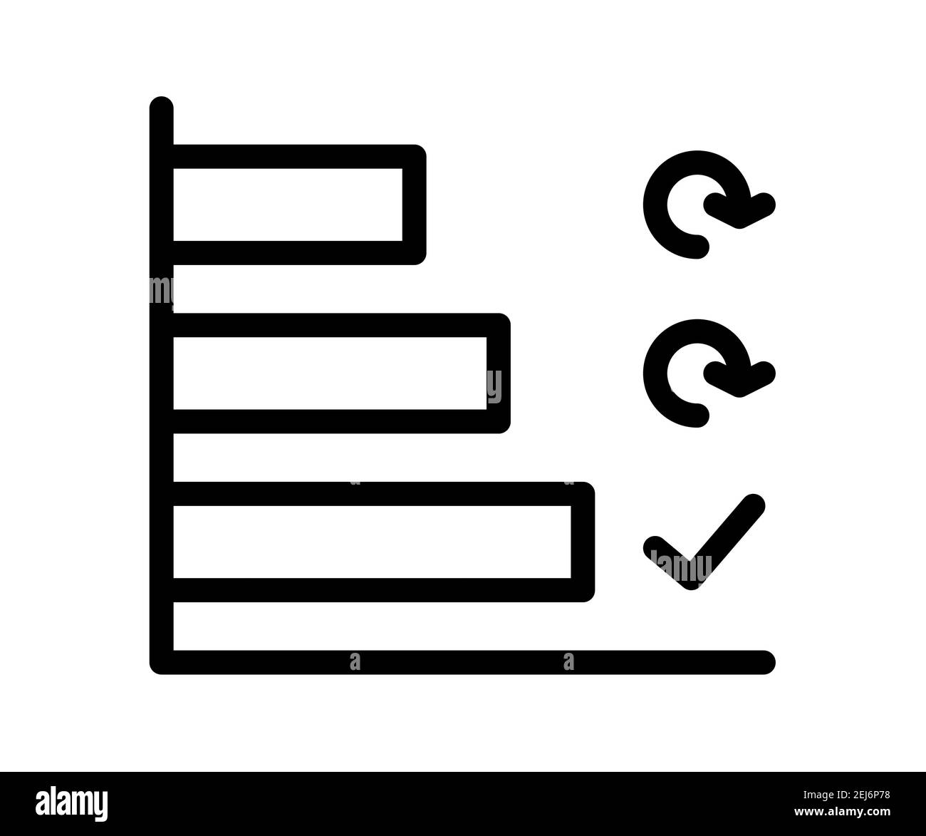 horizontal bar progress single isolated icon with outline line style ...