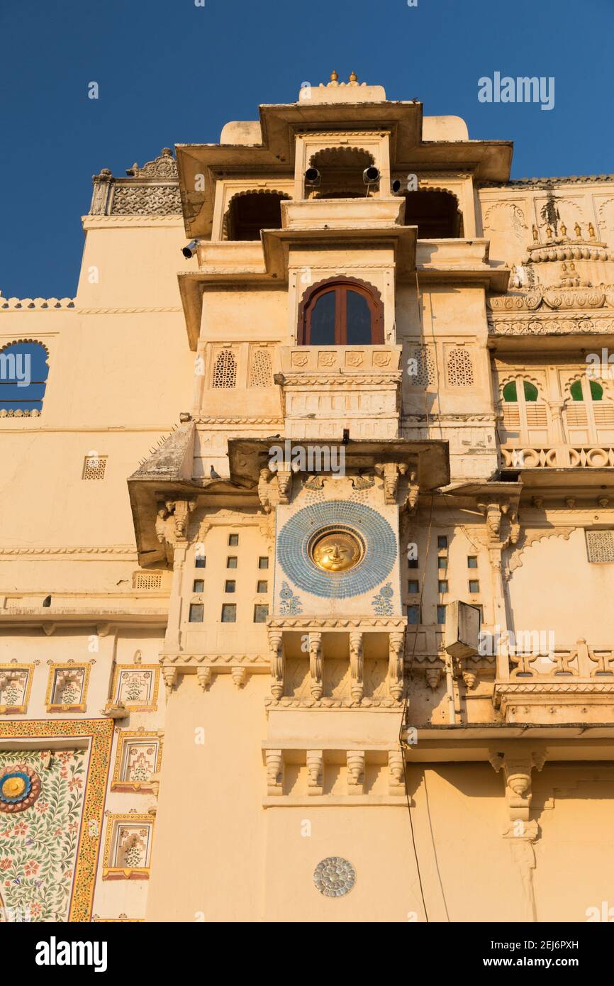 Udaipur, India, Front facade of the of the City Palace built in 1559 by ...