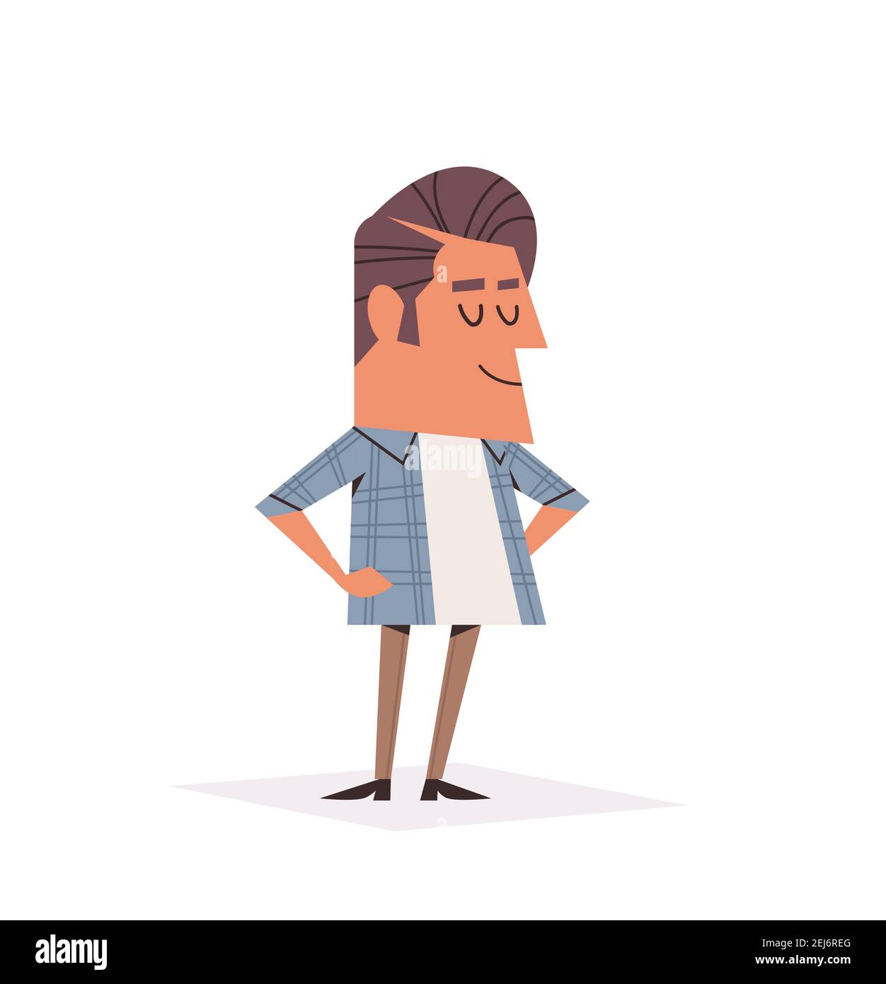 beautiful man standing pose male cartoon character full length vector ...