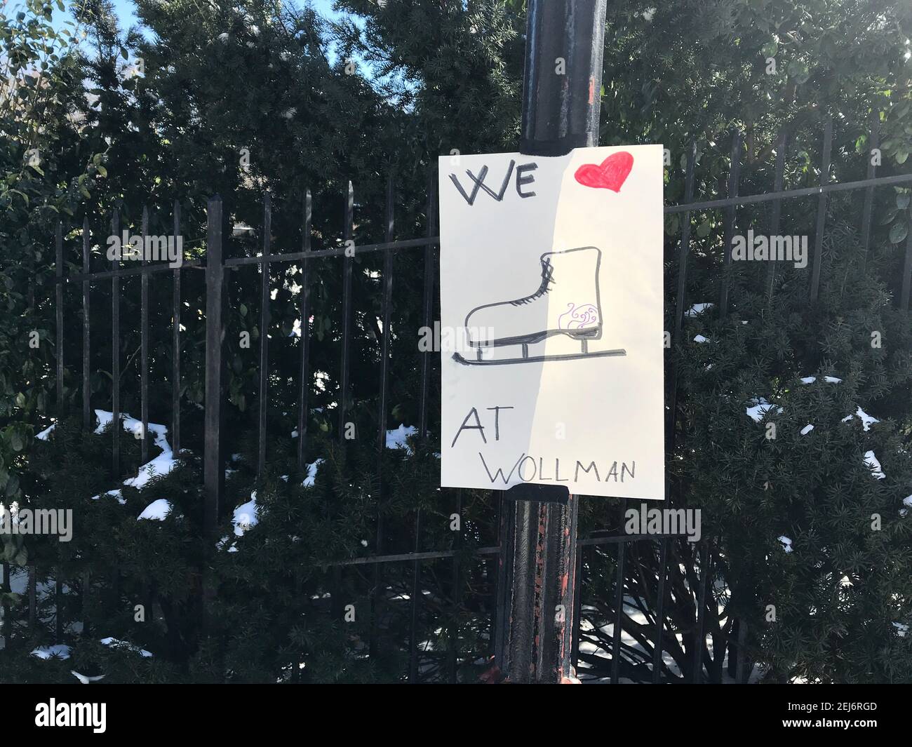 New York, United States. 21st Feb, 2021. A poster is seen outside ...