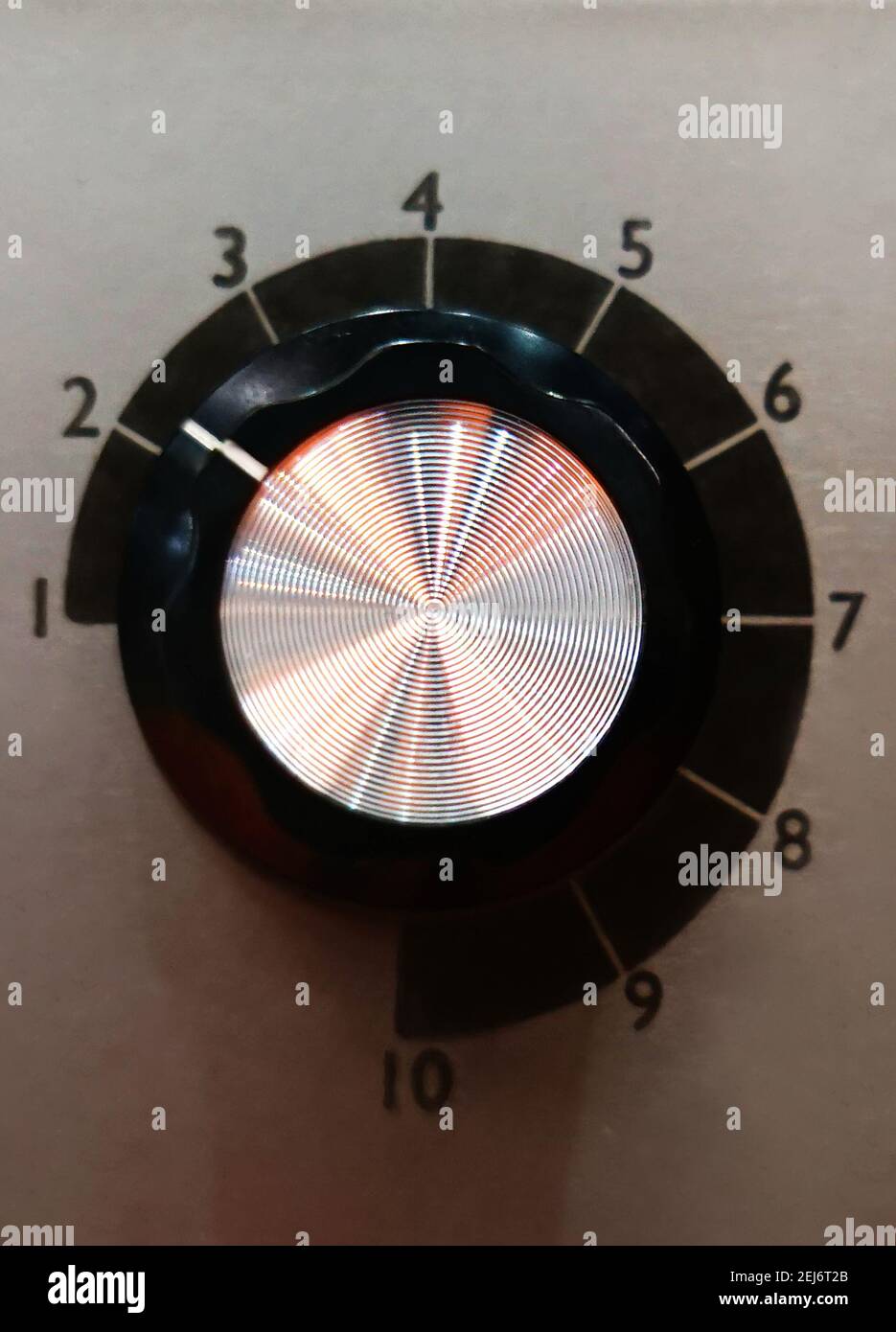 Close-up view of rotary knob on a control panel in an industry Stock ...