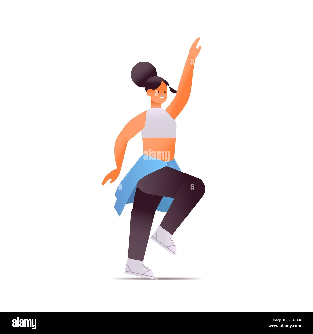 female dancer in sportswear fitness sport girl doing dancing exercises ...