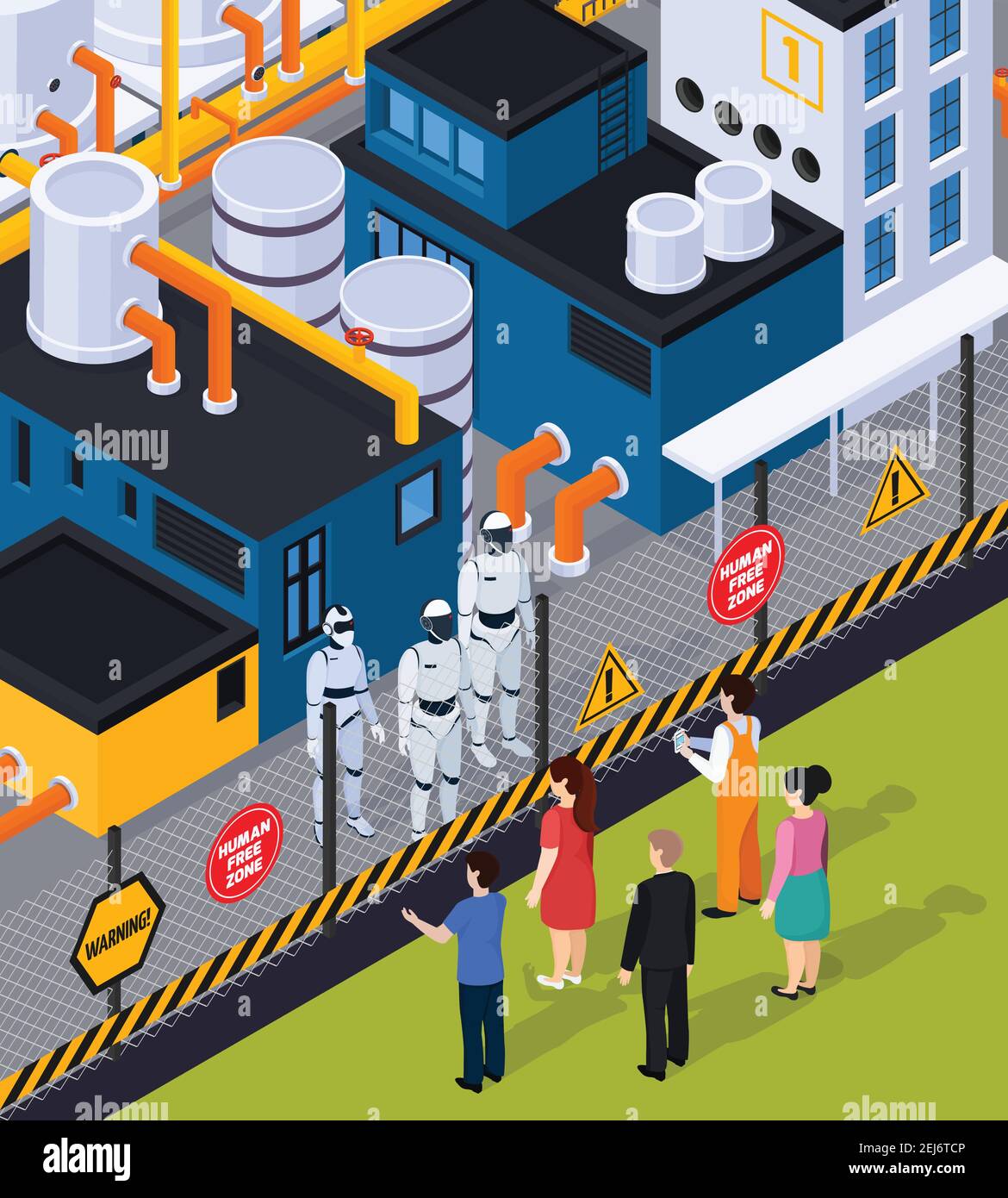 Artificial intelligence composition with robotics and people symbols ...