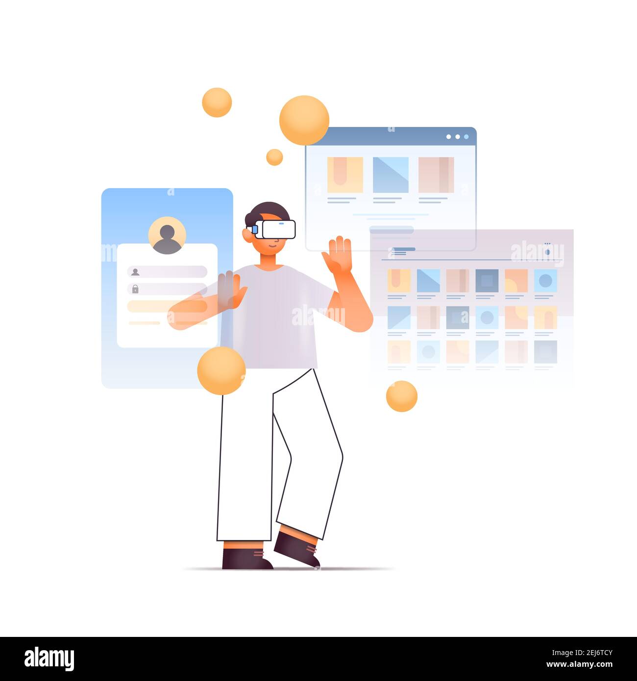 Young man in auto Stock Vector Images - Alamy