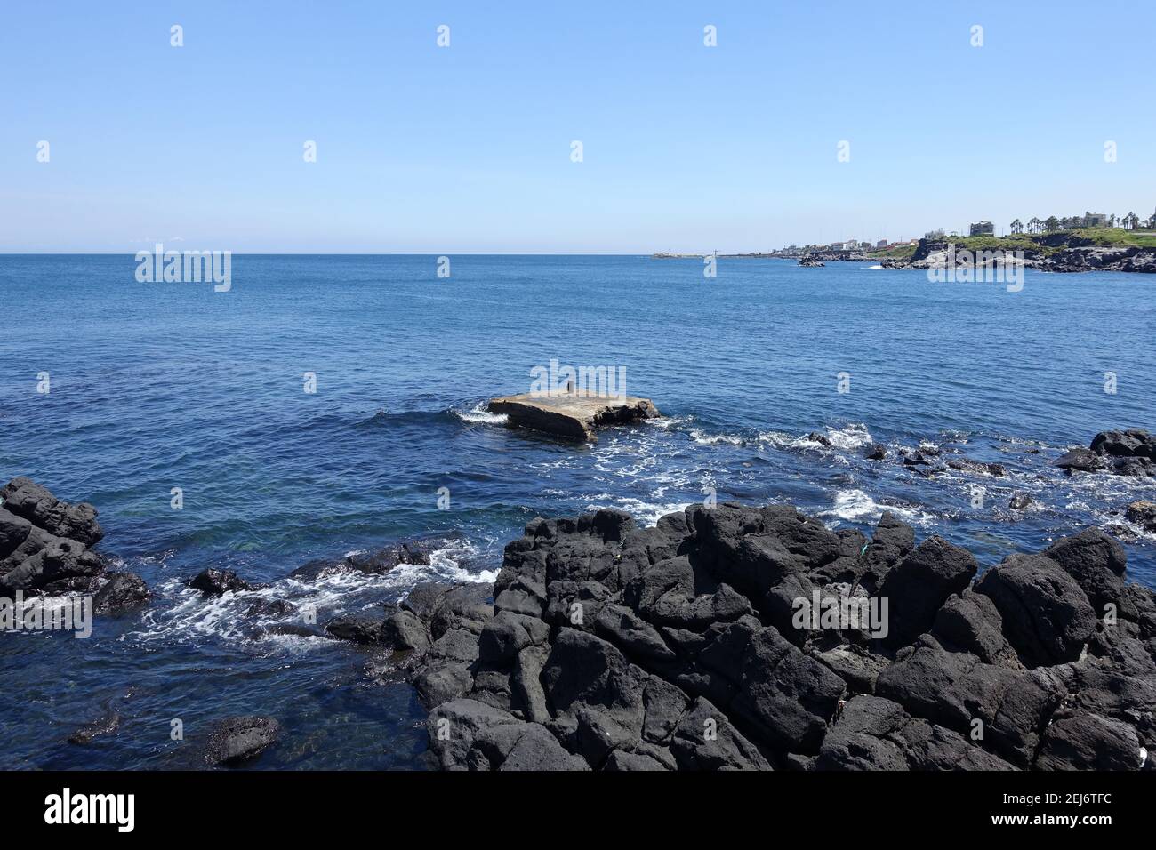 Blue sea and landscape of Jeju Island in South Korea Stock Photo - Alamy