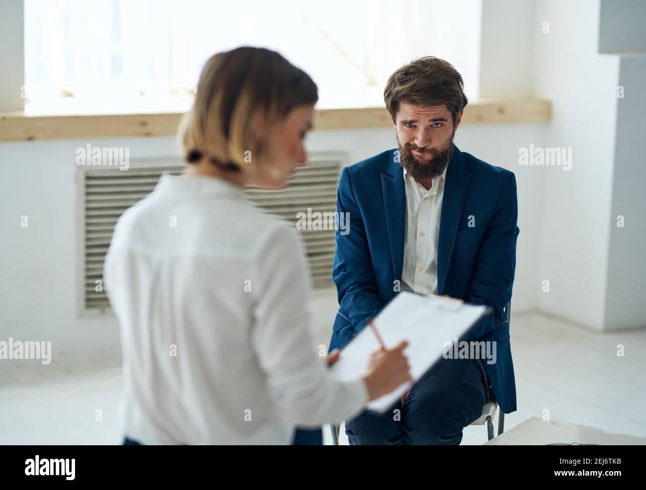 woman psychologist reception patient diagnosis health treatment Stock ...
